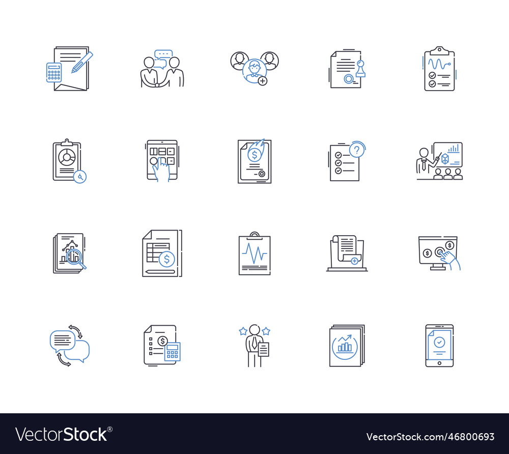 Observation Line Icons Collection Perception Vector Image