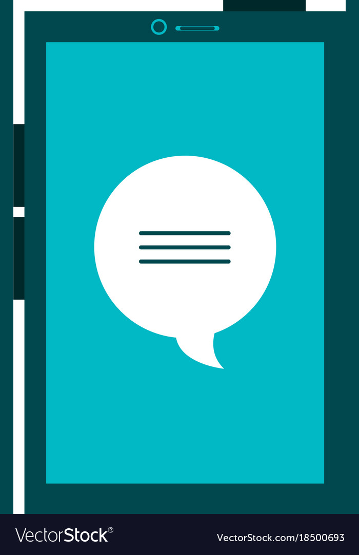 Smartphone device with speech bubbles Royalty Free Vector