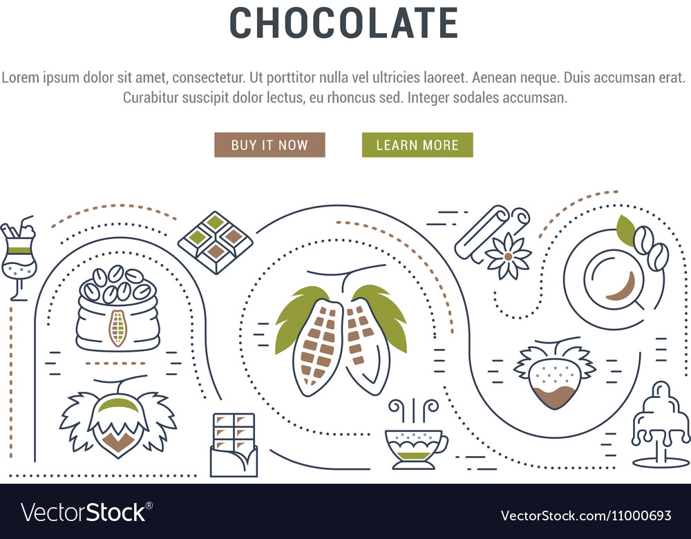 Website banner and landing page chocolate Vector Image