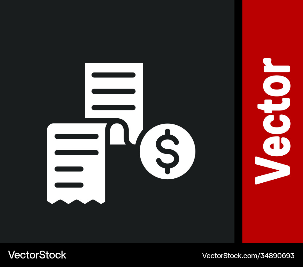 White paper or financial check icon isolated Vector Image