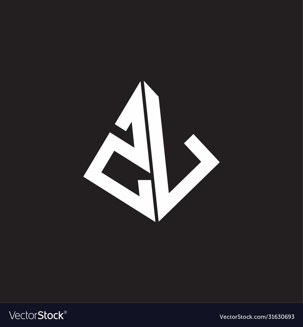 Zl logo monogram with standout triangle shape Vector Image