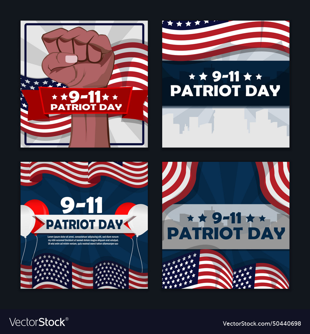 911 patriot day festivity social media post Vector Image