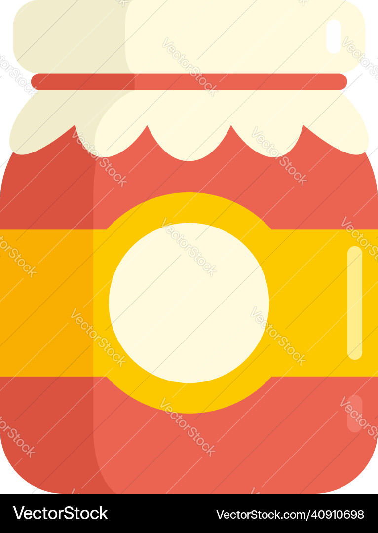 Berry jam jar icon flat isolated Royalty Free Vector Image