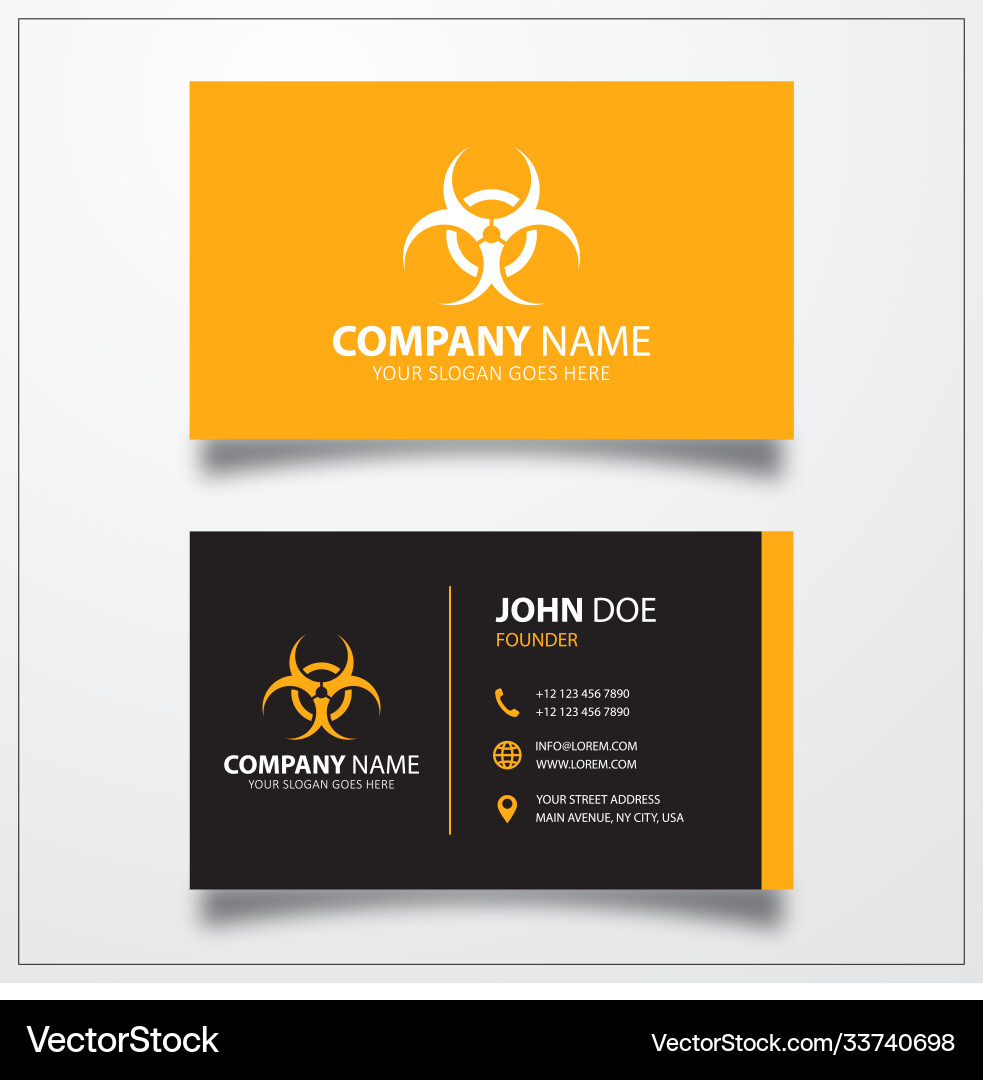Biohazard virus icon business card template Vector Image
