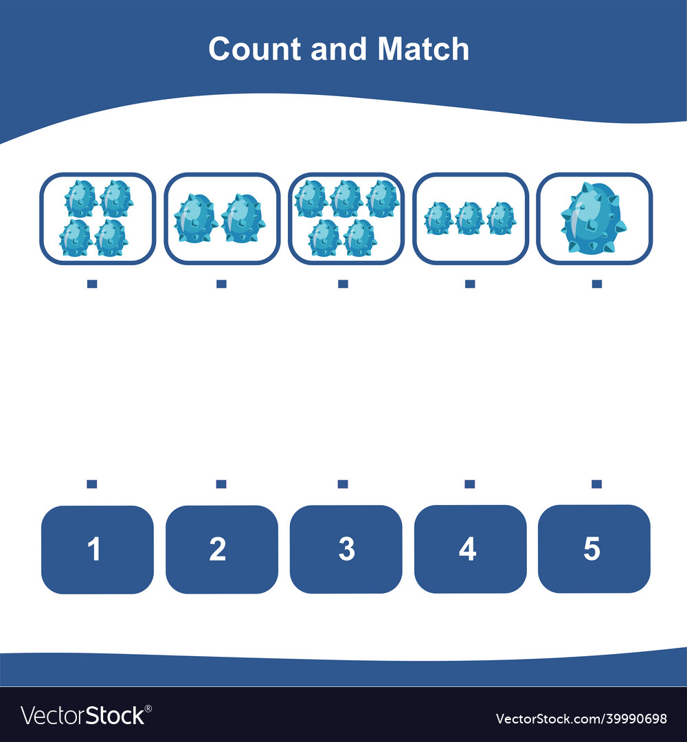 Count and match dinosaur eggs worksheet Royalty Free Vector
