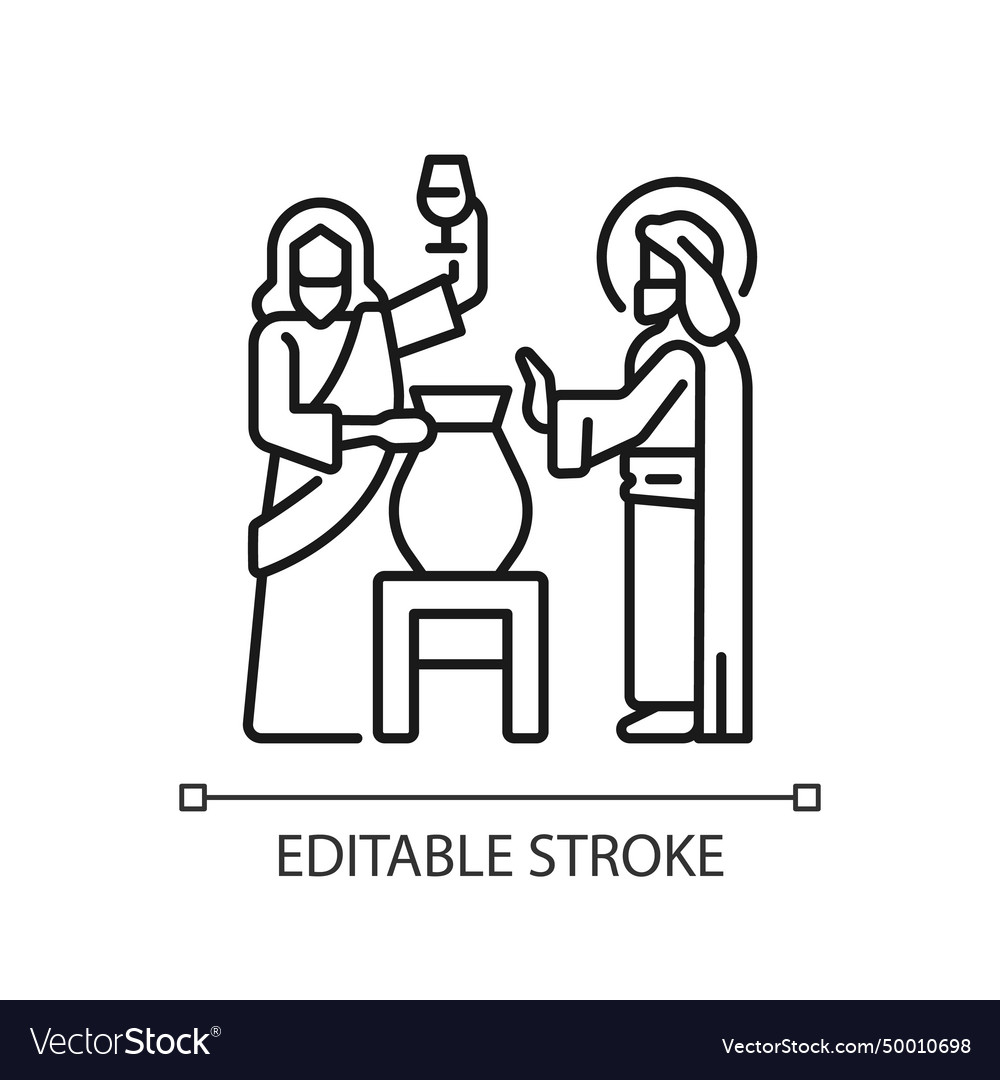 First miracle linear icon Royalty Free Vector Image First miracle linear icon Royalty Free Vector Image