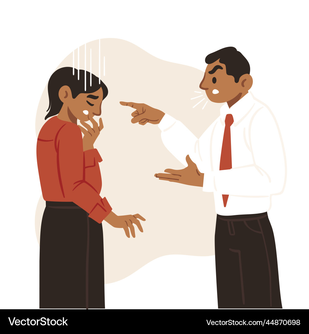 Flat person being shamed blamed Royalty Free Vector Image