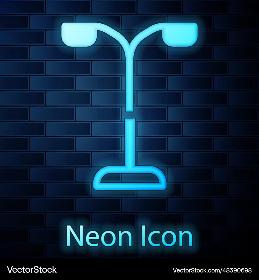 Glowing neon street light system icon isolated Vector Image