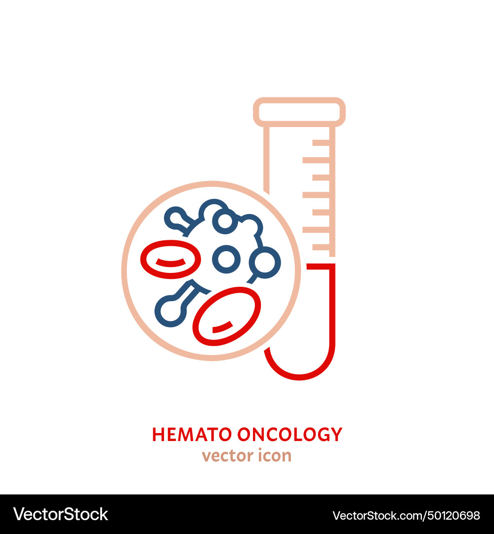 Hemato oncology linear pictogram Royalty Free Vector Image