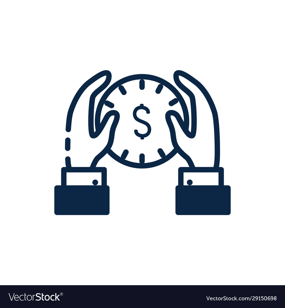 Isolated hands holding money coin design Vector Image