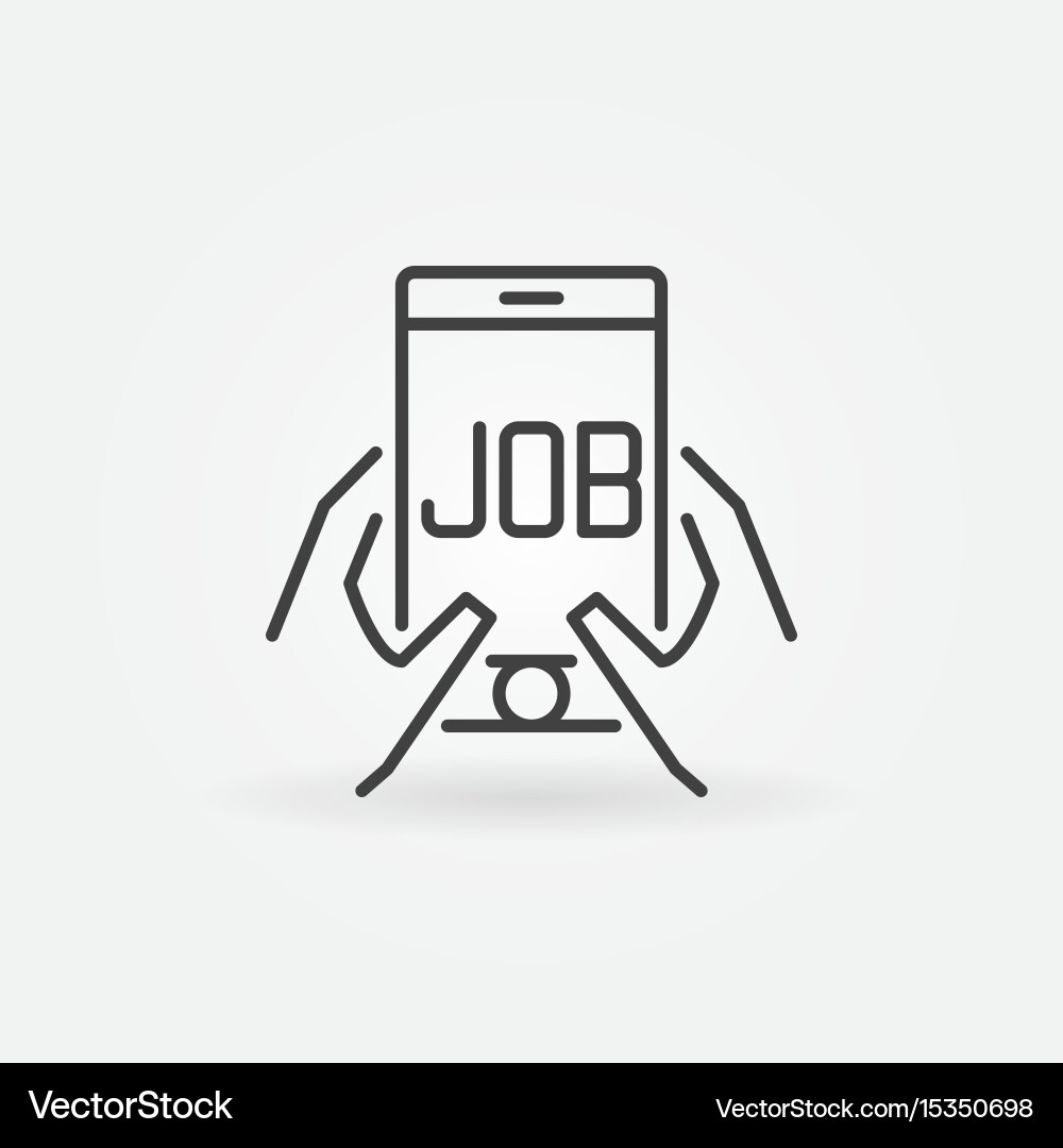 Job in smartphone icon Royalty Free Vector Image