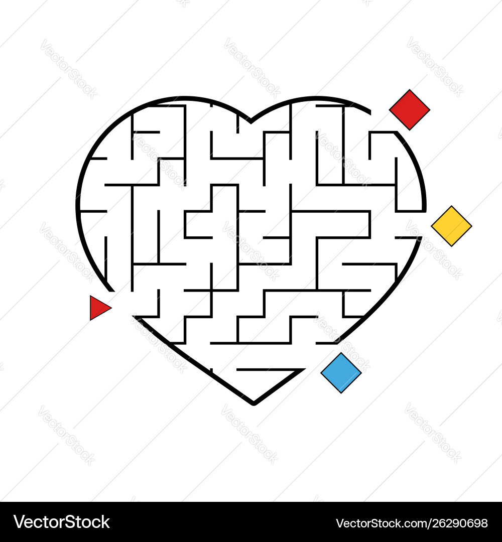Labyrinth in shape a heart game for kids Vector Image