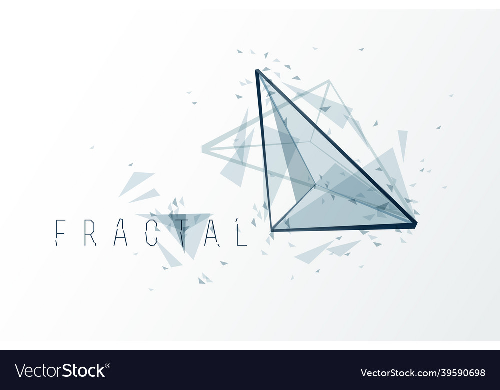 Mesh Object Fractal Design With Connected Lines Vector Image