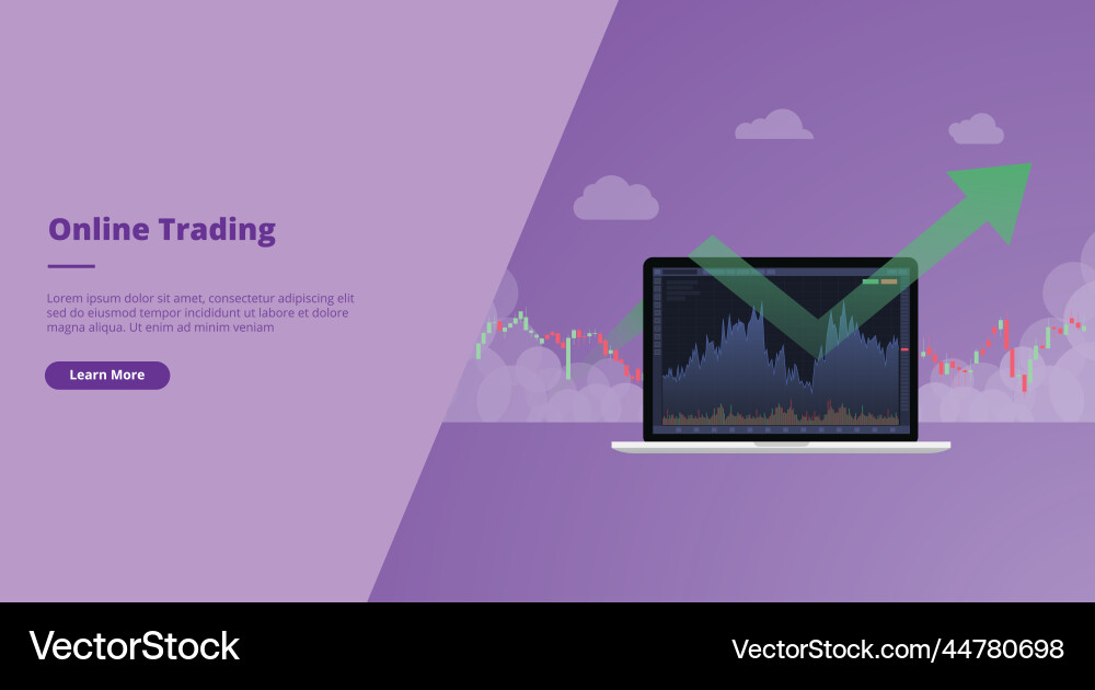 Online trading concept for website landing Vector Image