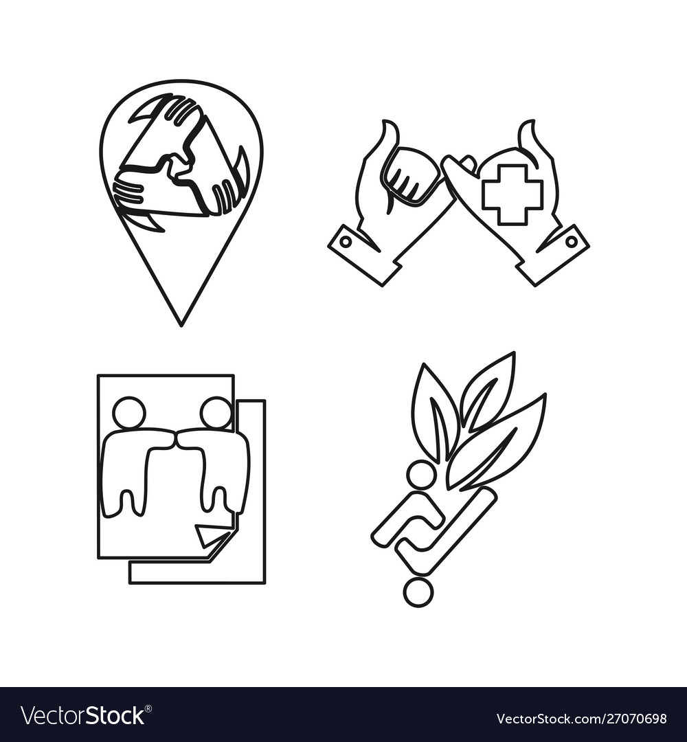 Paper leaf location commitment teamwork together Vector Image