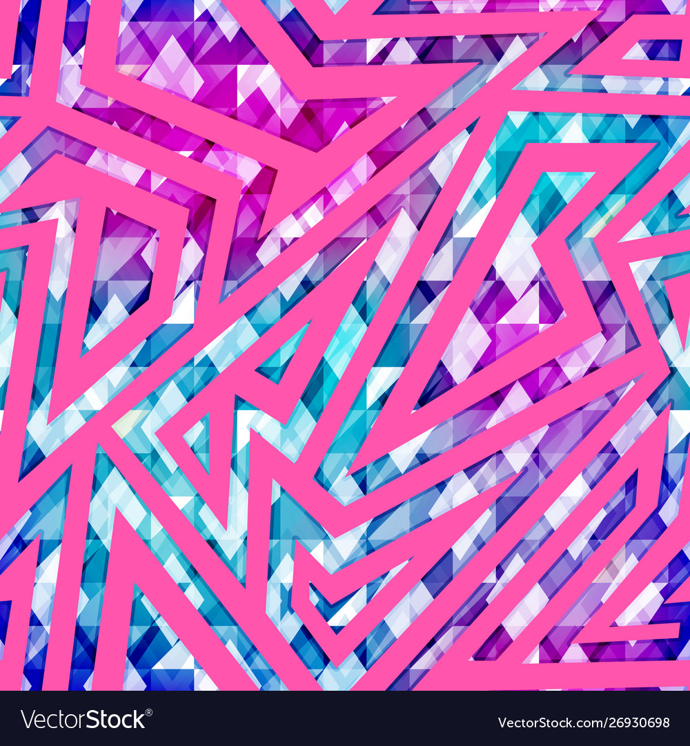 Pink geometric seamless pattern Royalty Free Vector Image