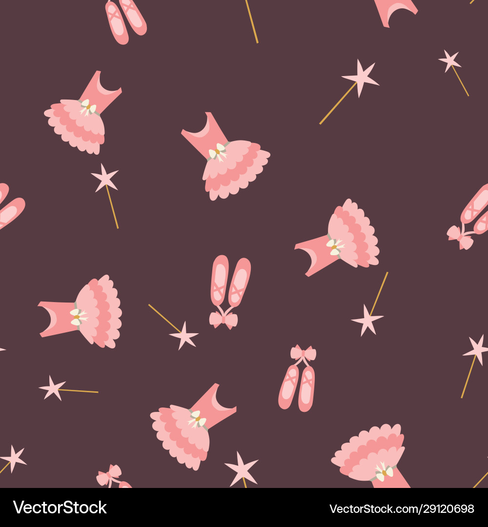 Seamless pattern pink ballerina tutu dresses Vector Image