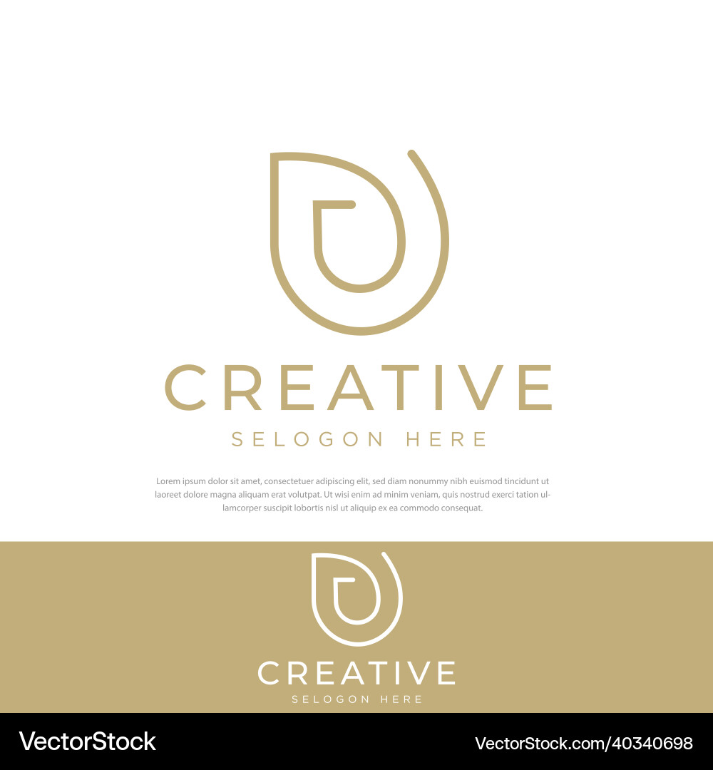 Simple logo line letter d template iconsymbol Vector Image