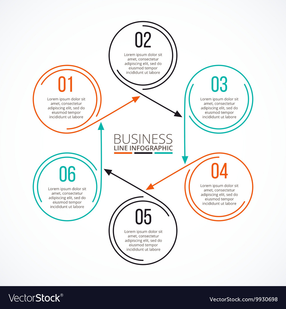 Thin line flat element for infographic Royalty Free Vector