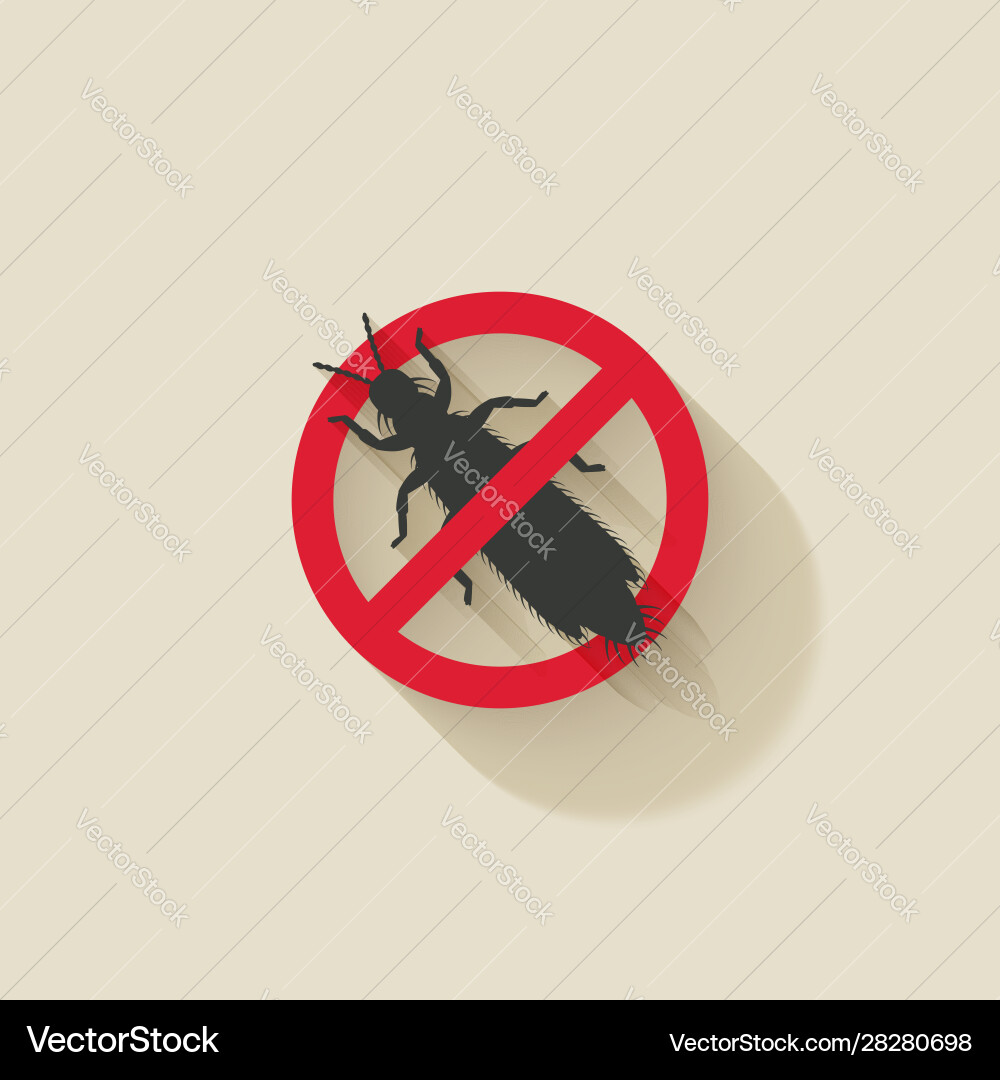 Thrips silhouette pest icon stop sign Royalty Free Vector