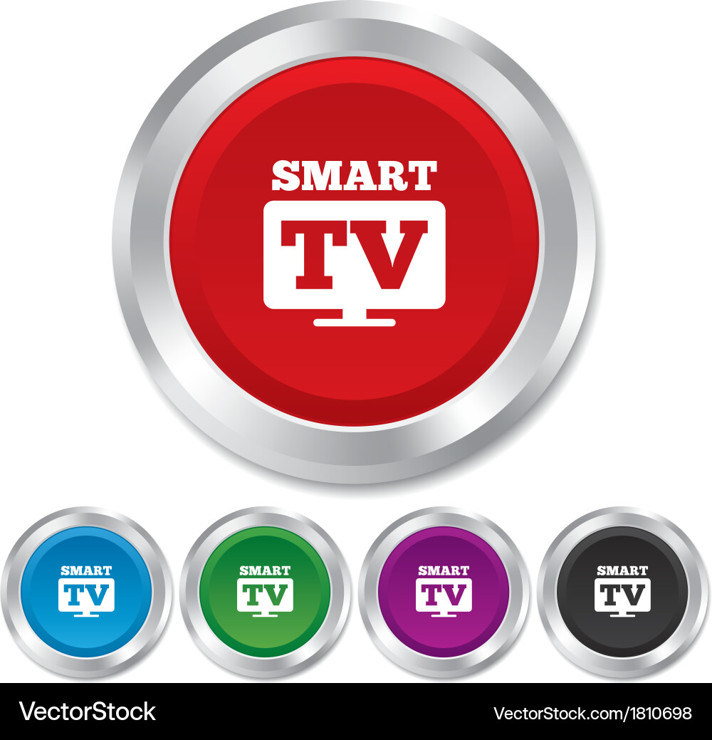 Widescreen smart tv sign icon television set Vector Image