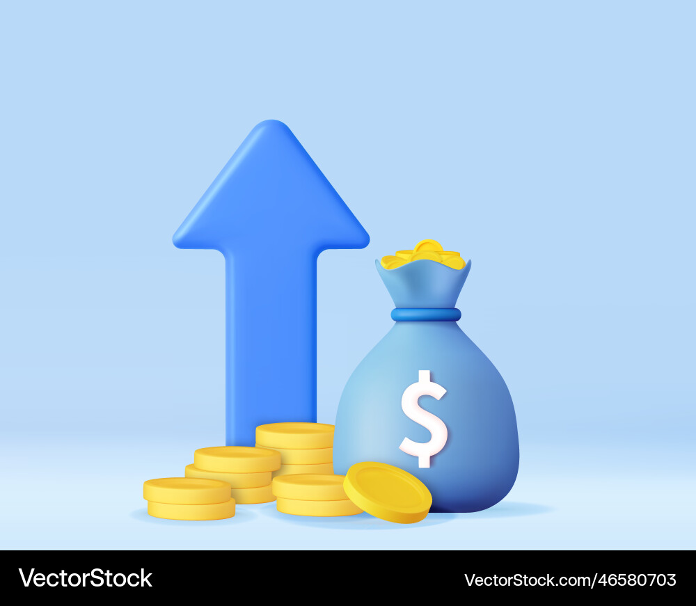 3d financial investments Royalty Free Vector Image