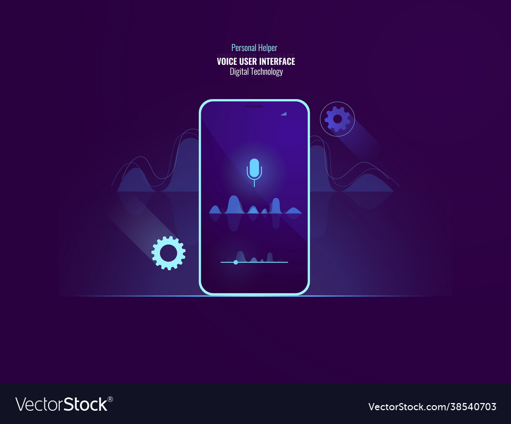 Awesome voice user interface command concept Vector Image