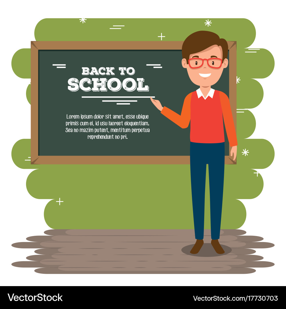 Back to school teacher teaching to her students Vector Image