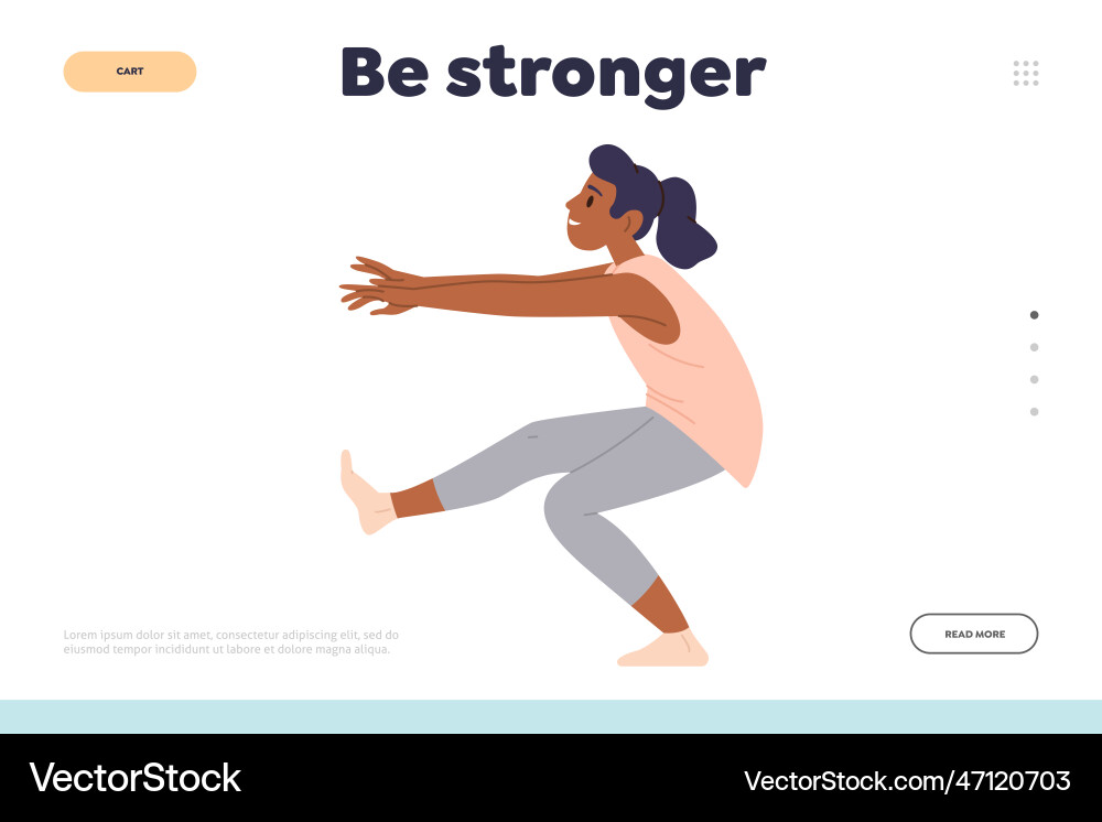 Be stronger concept for landing page design Vector Image