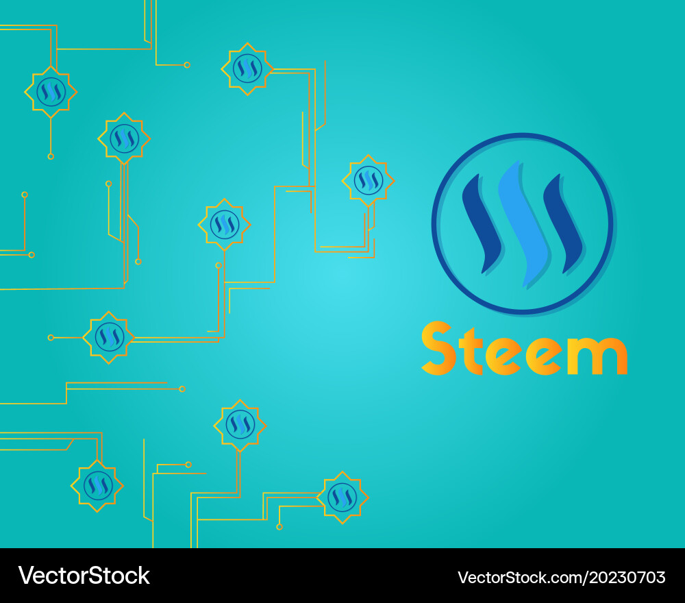 Blockchain steem circuit background collection Vector Image