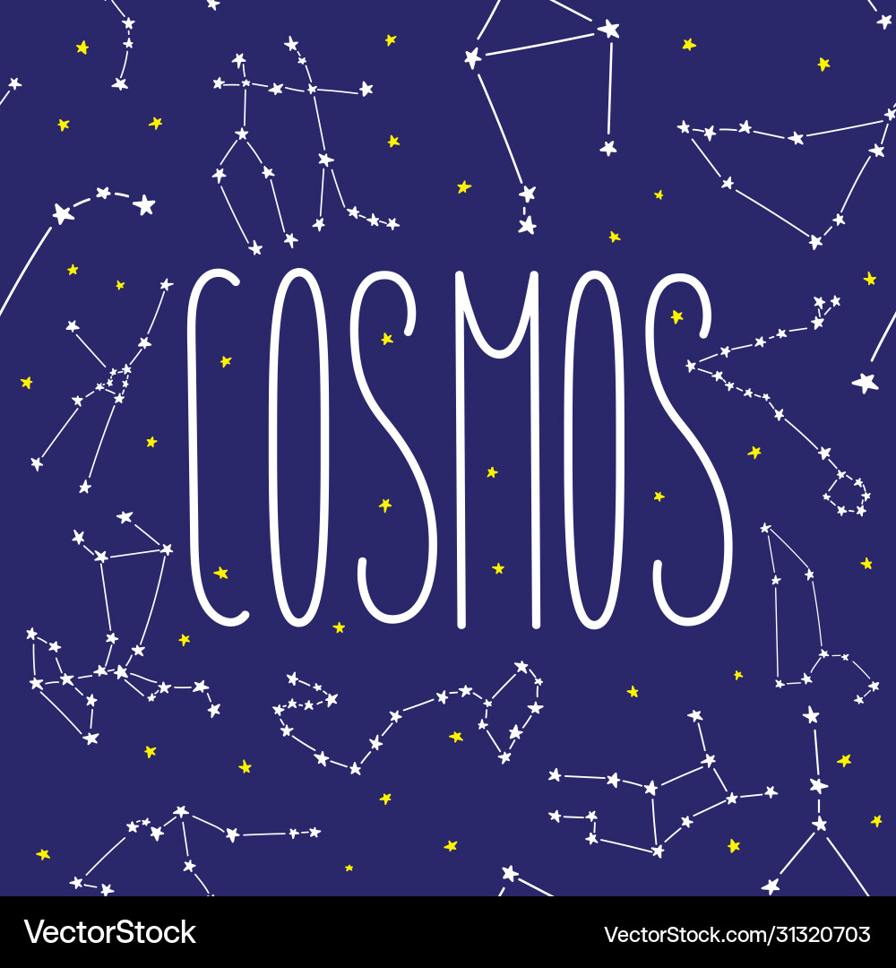 Cosmos constellation stars horoscope decoration Vector Image