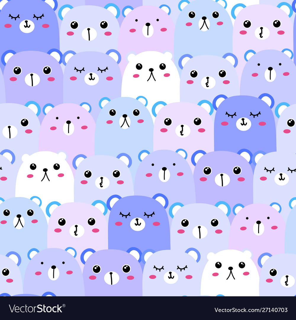 Cute bear seamless pattern background Royalty Free Vector