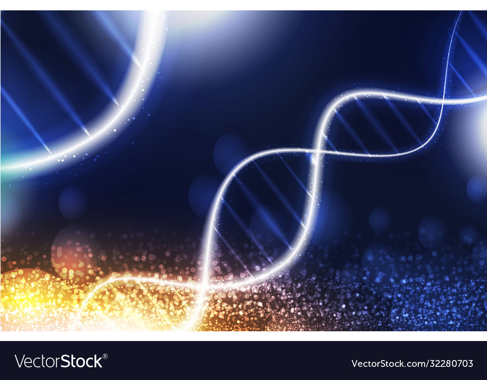 Dna Digital Sequence Code Structure With Glow Vector Image