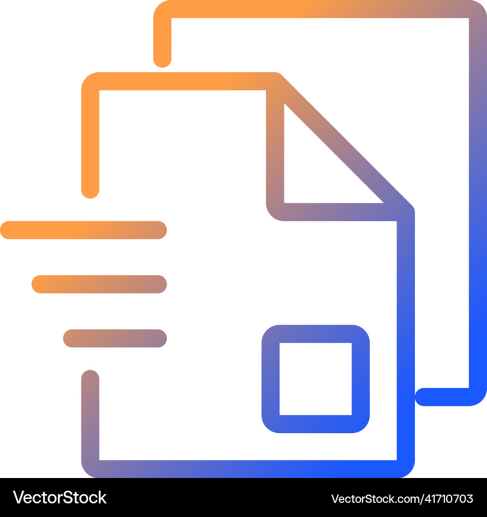 Document sharing gradient linear icon Royalty Free Vector
