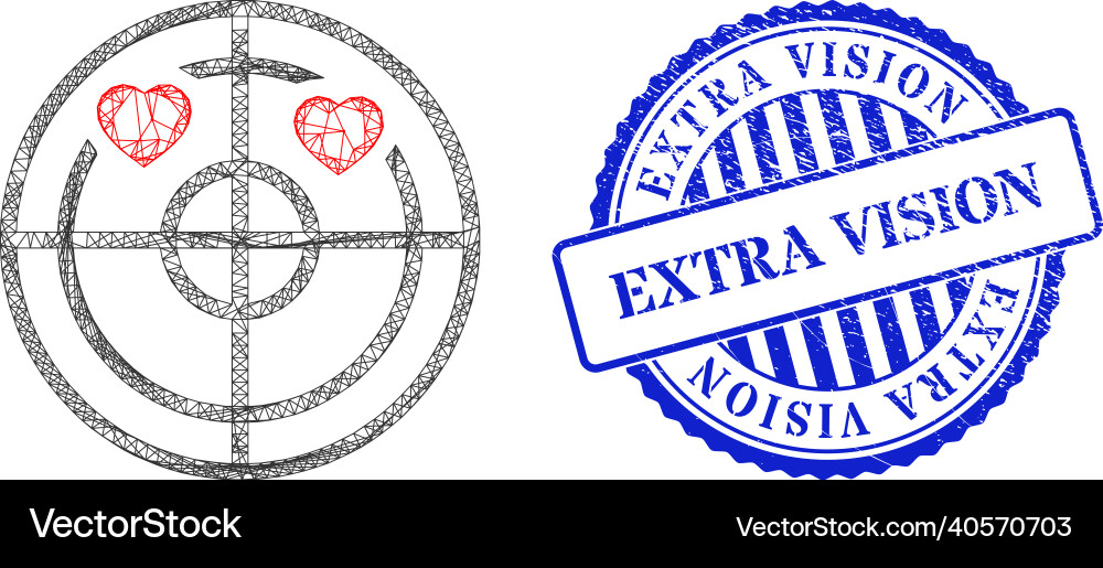 Grunge extra vision stamp seal and network love Vector Image