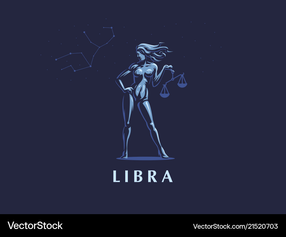 Libra a woman is holding scales Royalty Free Vector Image