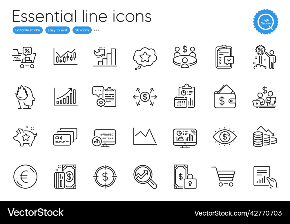 Payment card and loyalty points line icons Vector Image