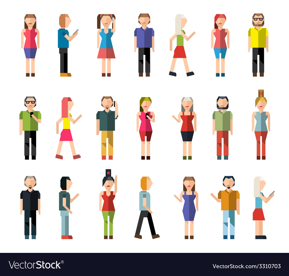 People pixel avatars Royalty Free Vector Image