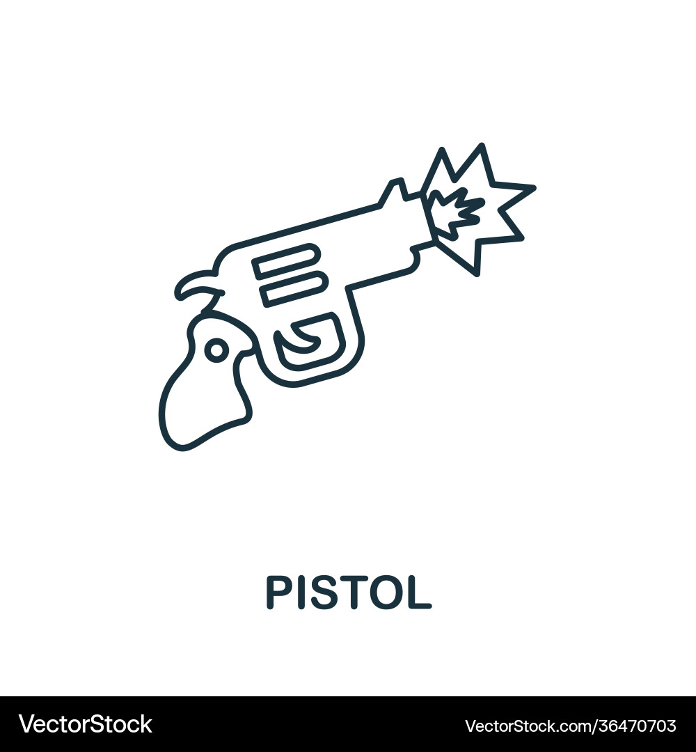 Pistol icon simple element from police collection Vector Image
