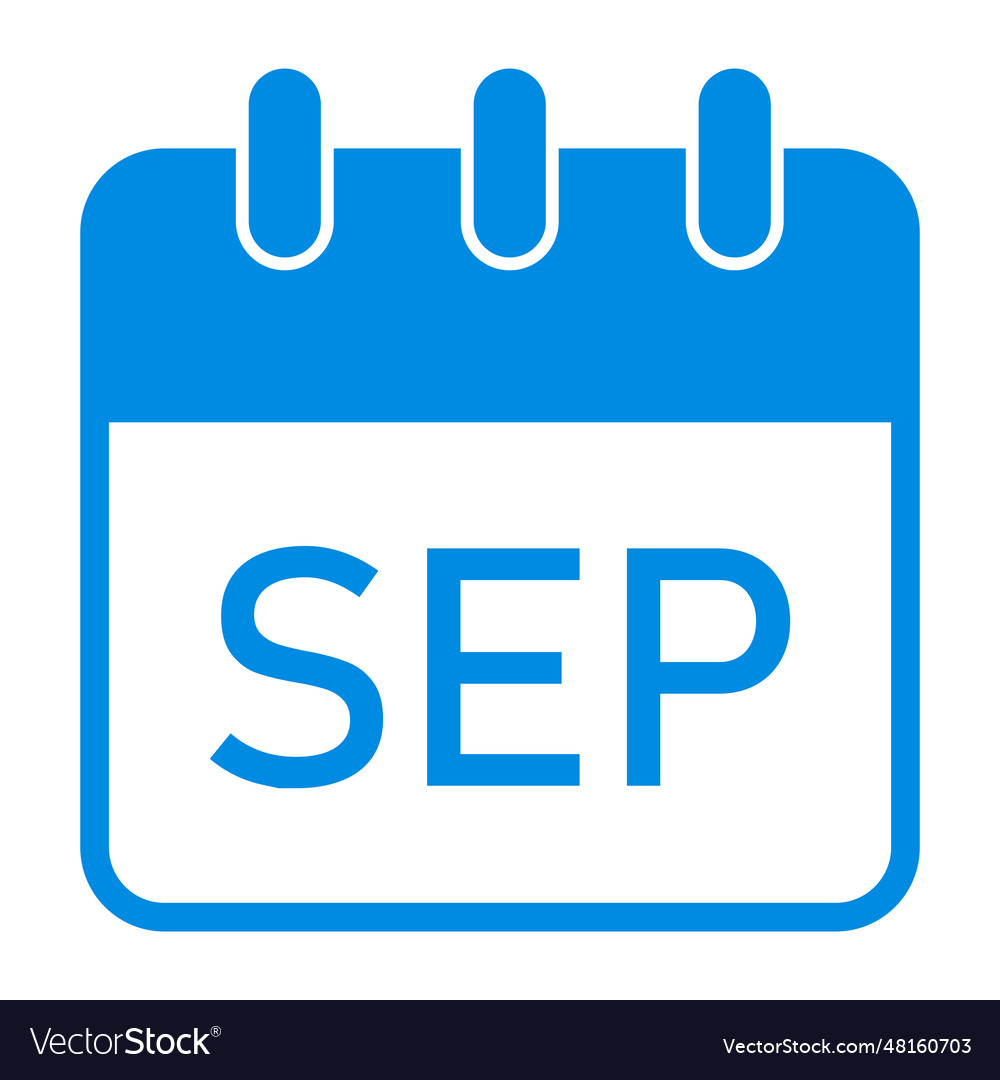 September month calendar icon Royalty Free Vector Image