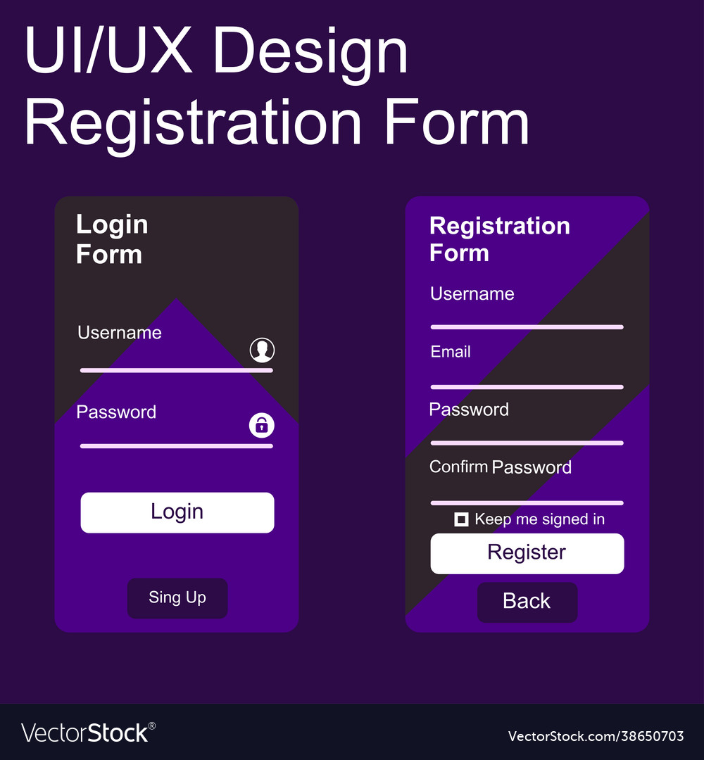 Set sign up and in forms registration Royalty Free Vector Set sign up and in forms registration Royalty Free Vector