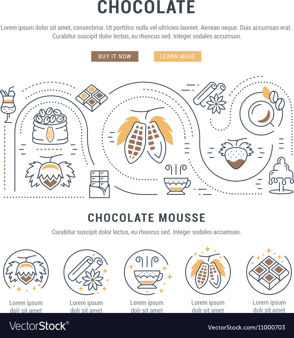 Website banner and landing page chocolate Vector Image