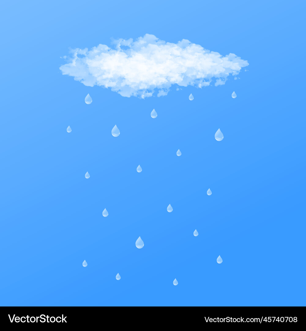 A cloud design that is pouring down rainwater Vector Image