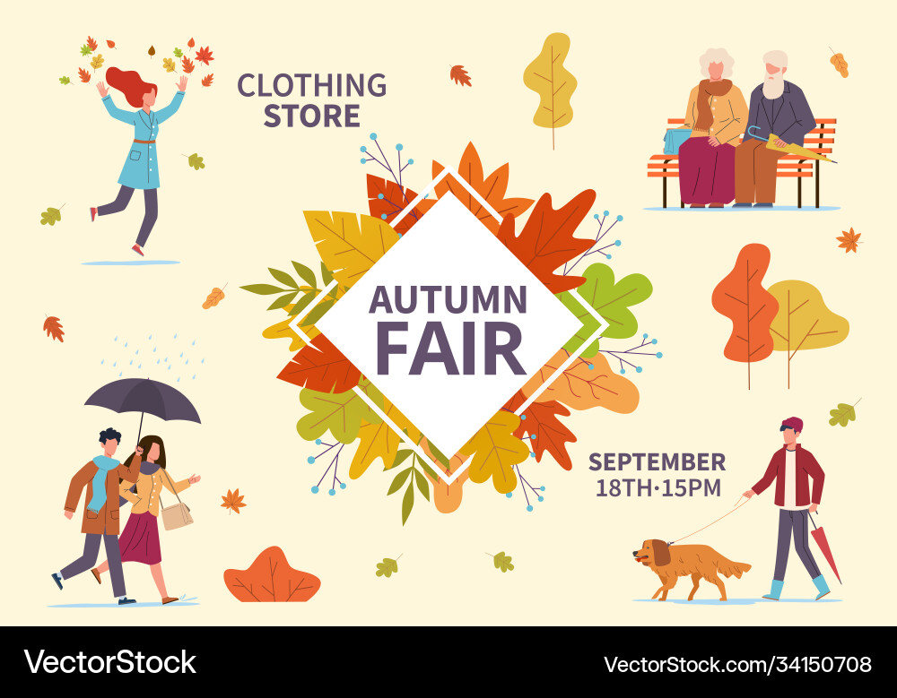 Autumn fair fall season public exhibition Vector Image