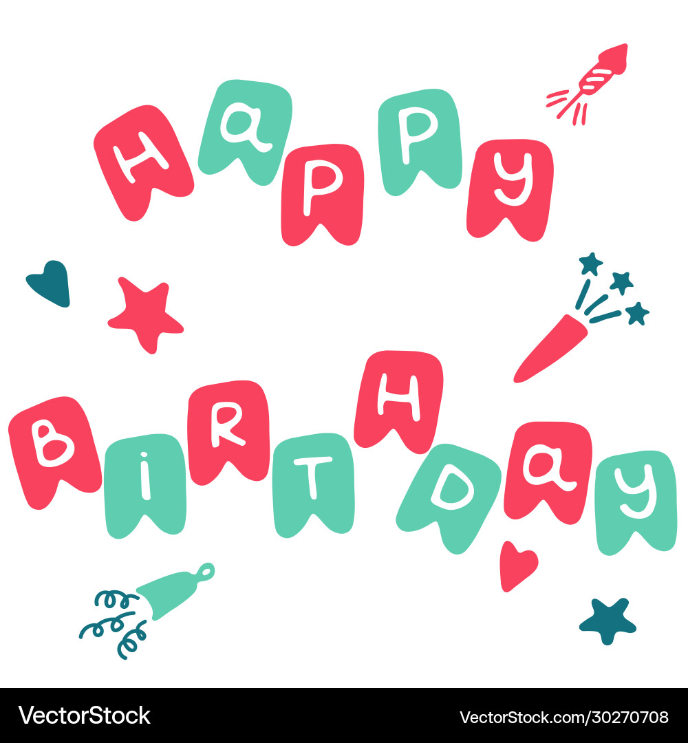 Birthday party poster banner postcard Royalty Free Vector