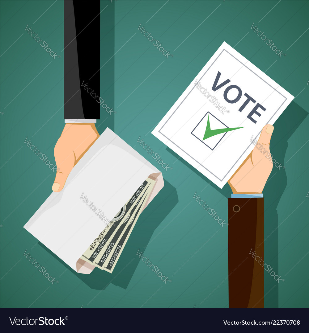 Bribery of voters in elections Royalty Free Vector Image