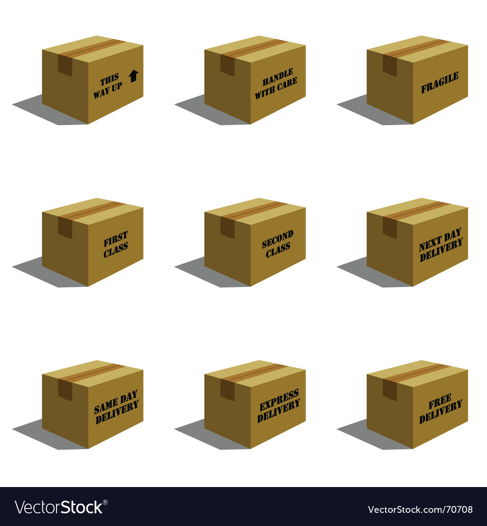 Cardboard mail boxes Royalty Free Vector Image