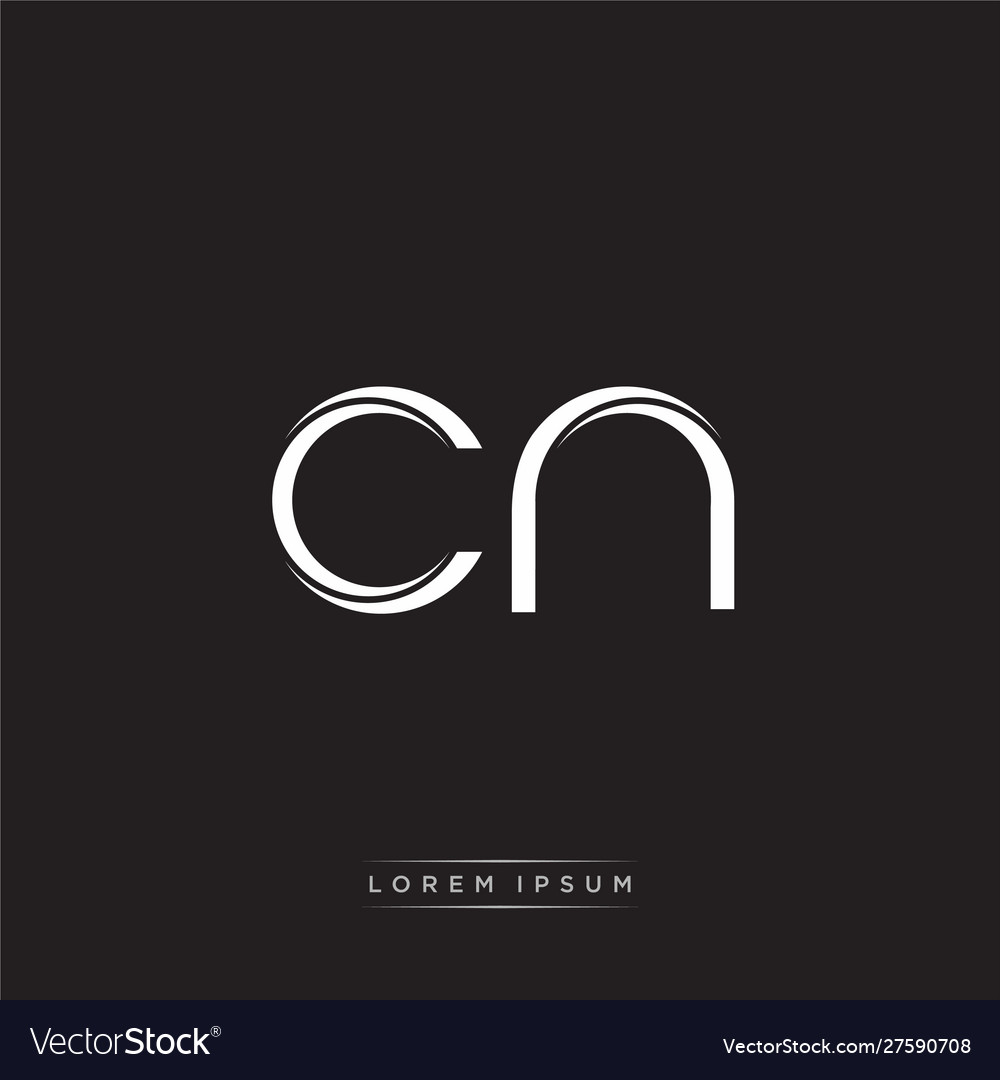 Cn initial letter split lowercase logo modern Vector Image