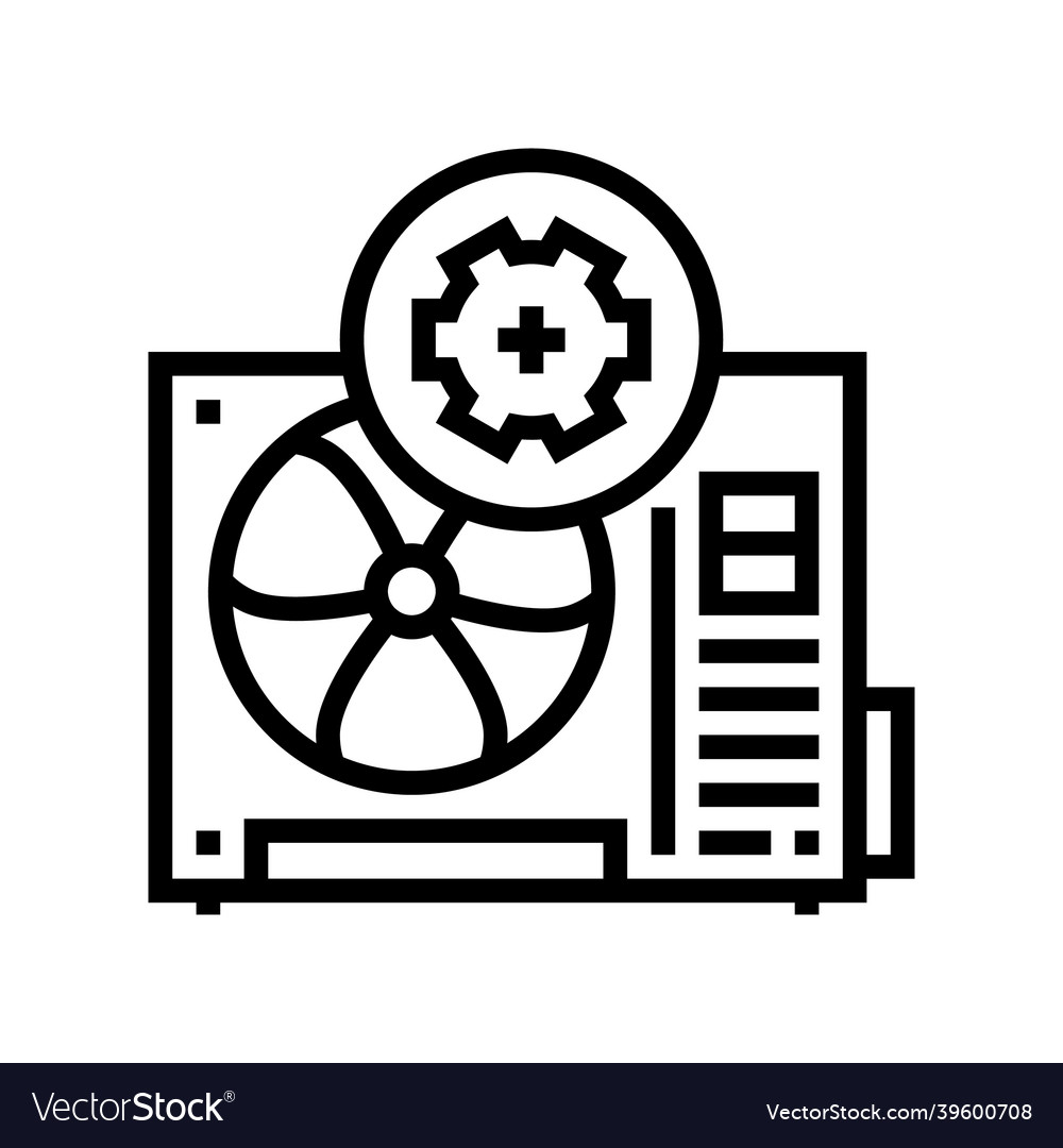 Conditioner block working process line icon Vector Image