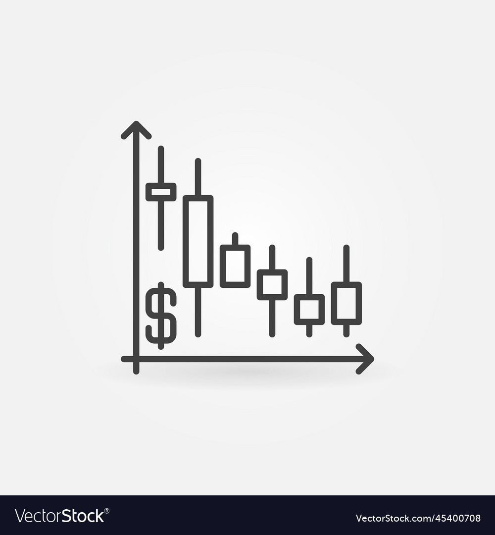 Falling candlestick chart dollar inflation Vector Image